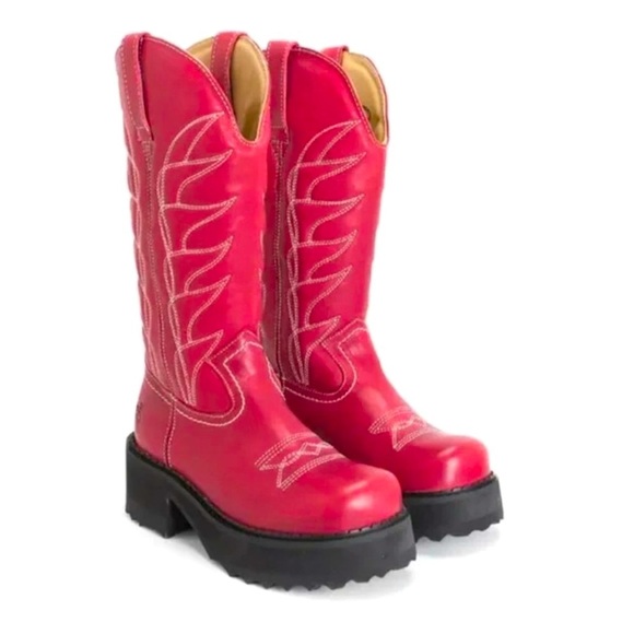 John Fluevog | Shoes | Vintage John Fluevog Fshoe Red Leather Flame ...